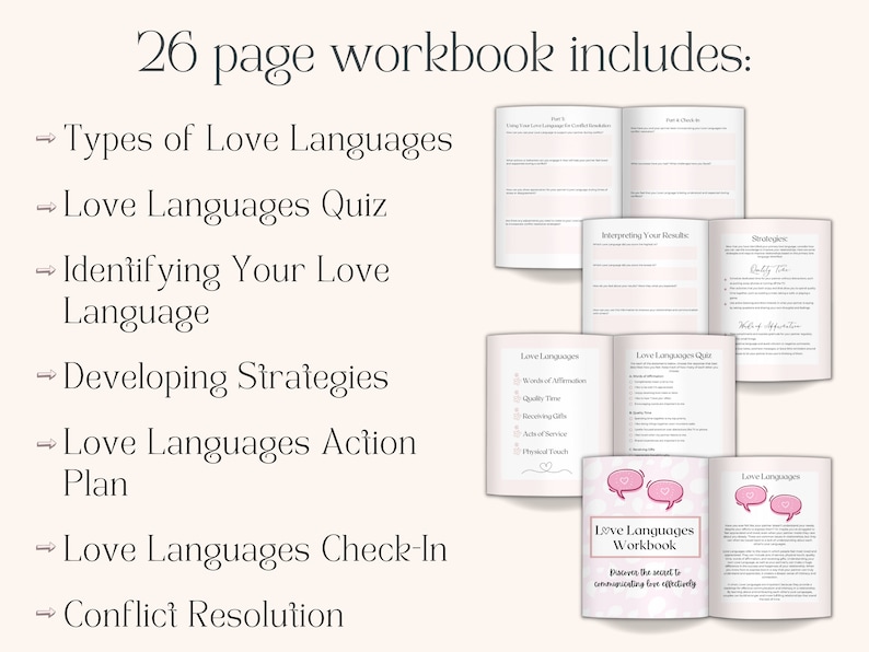 Relationship Workbook, Couples Therapy Worksheets, Love Languages ...