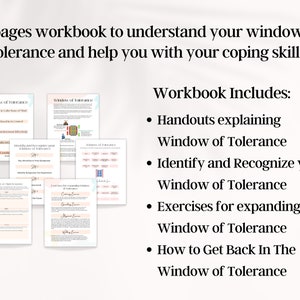 Window of Tolerance Worksheet, Distress Tolerance, Trauma Therapy ...