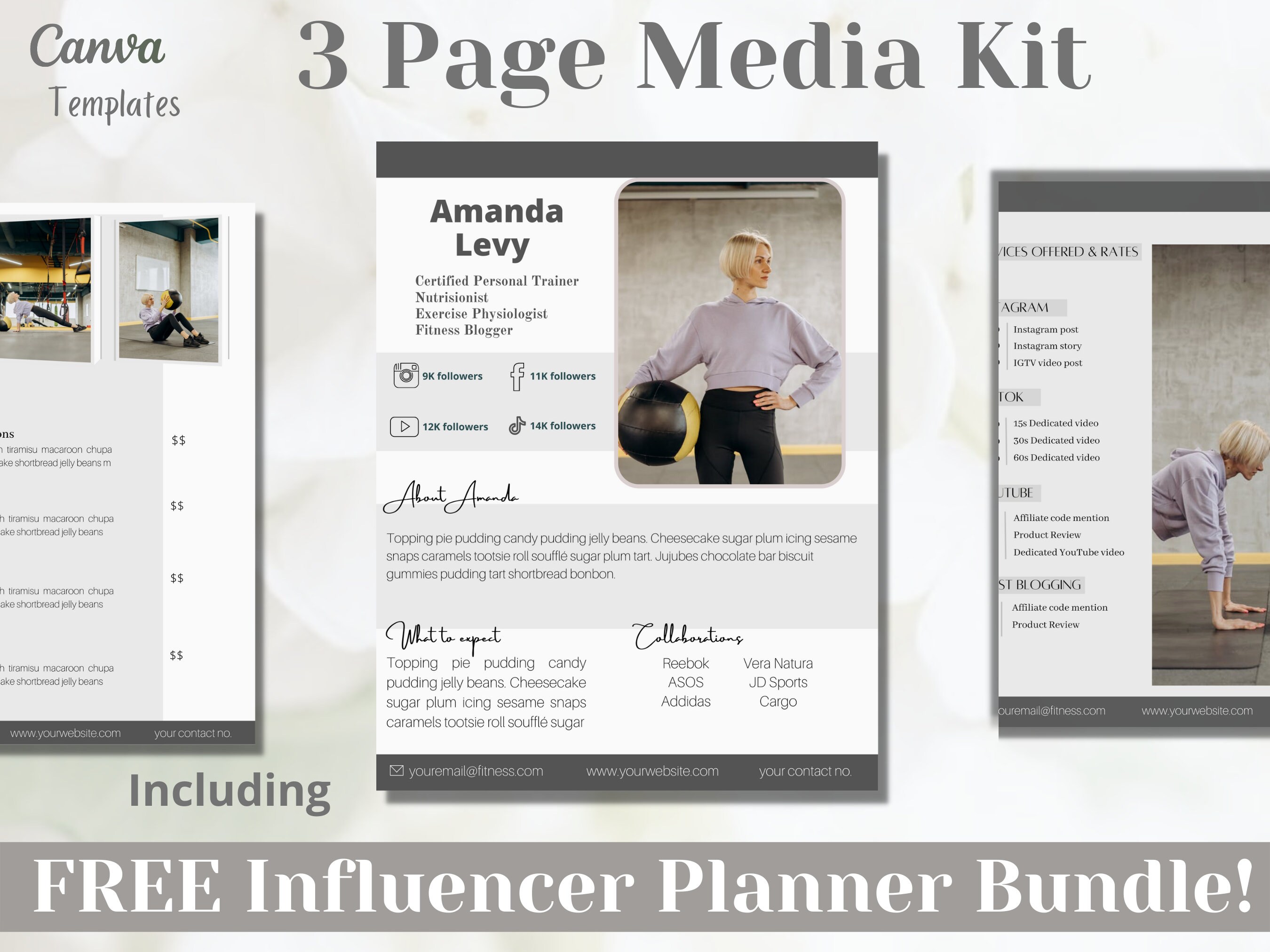 Personal Trainer Media Kit Template, Fitness Trainer Media Kit Template ...