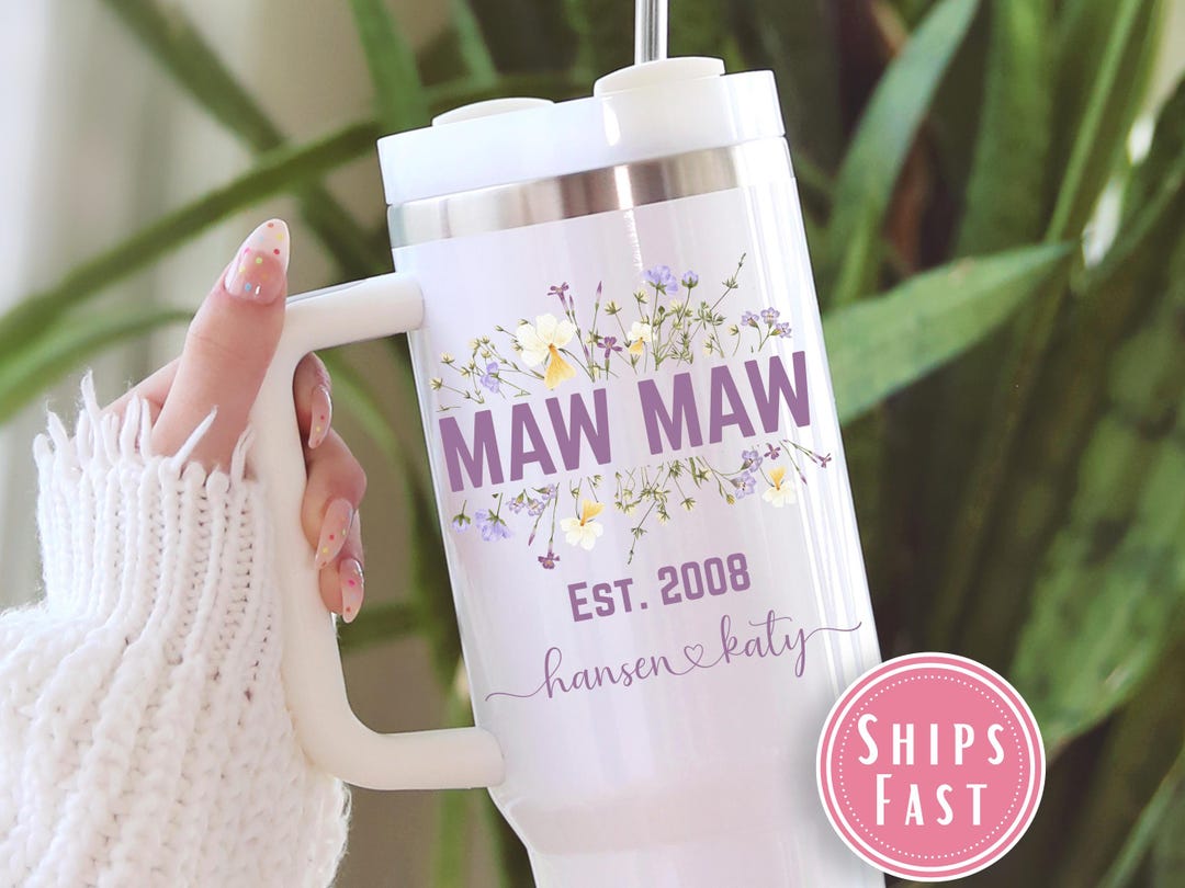 Custom Maw Maw 40oz Tumbler, Personalized Maw Maw Tumbler With Handle ...