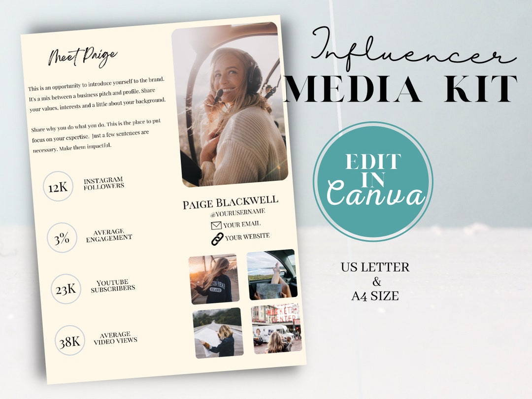 Minimalist Media Kit for Influencers and Bloggers, Social Media Kit ...
