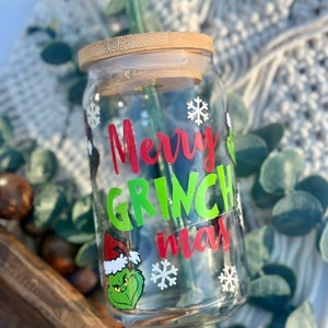 The Grinch Beer Can Glass, Merry Grinchmas, Libbey Glass, Christmas ...