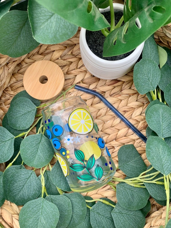 Boho Blueberry & Lemon Beer Can Glass Beer Can Glass Beer - Etsy