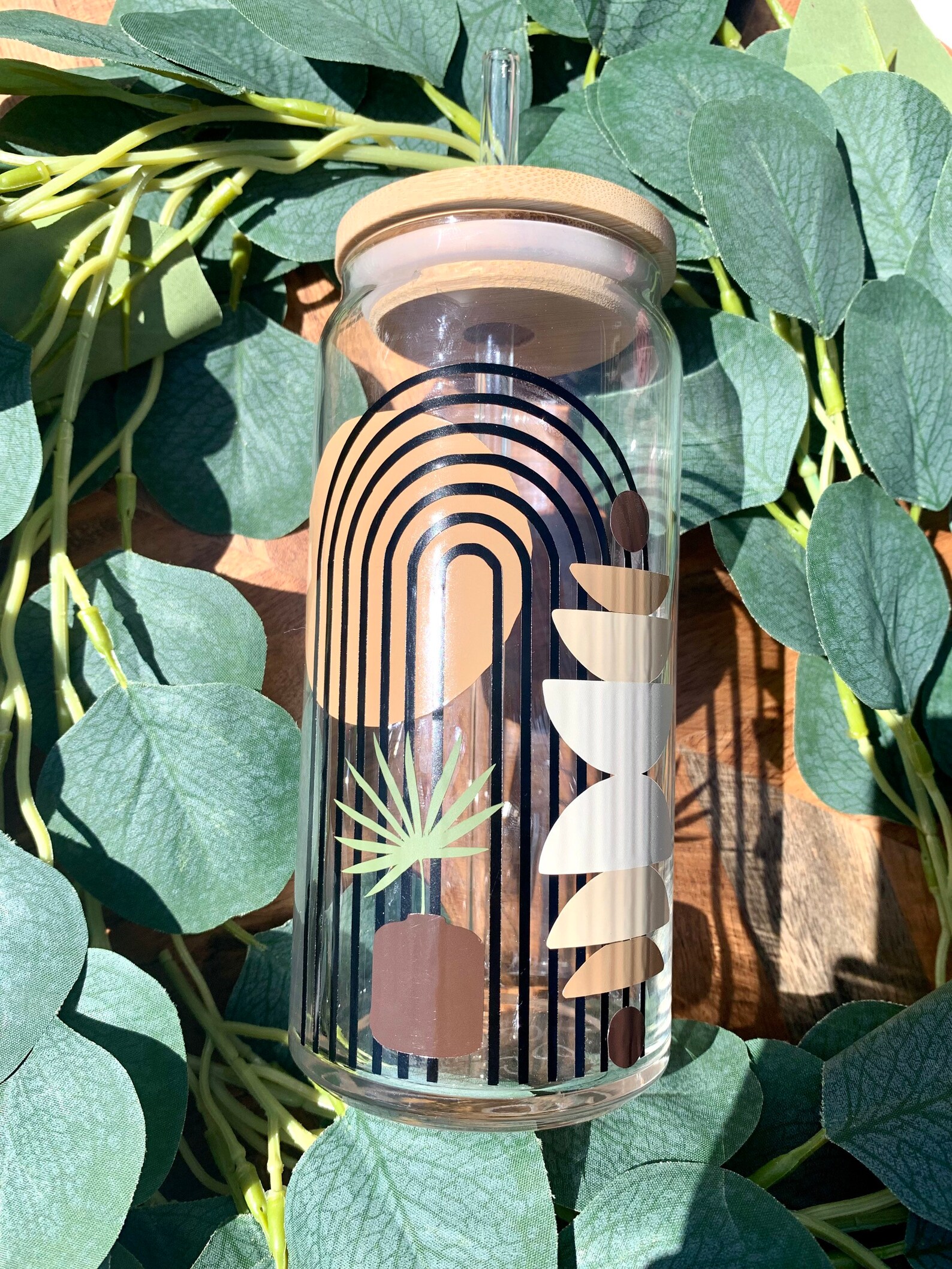 BOHO Plants Beer Can Glass Boho Style Beer Can Glass Beer - Etsy