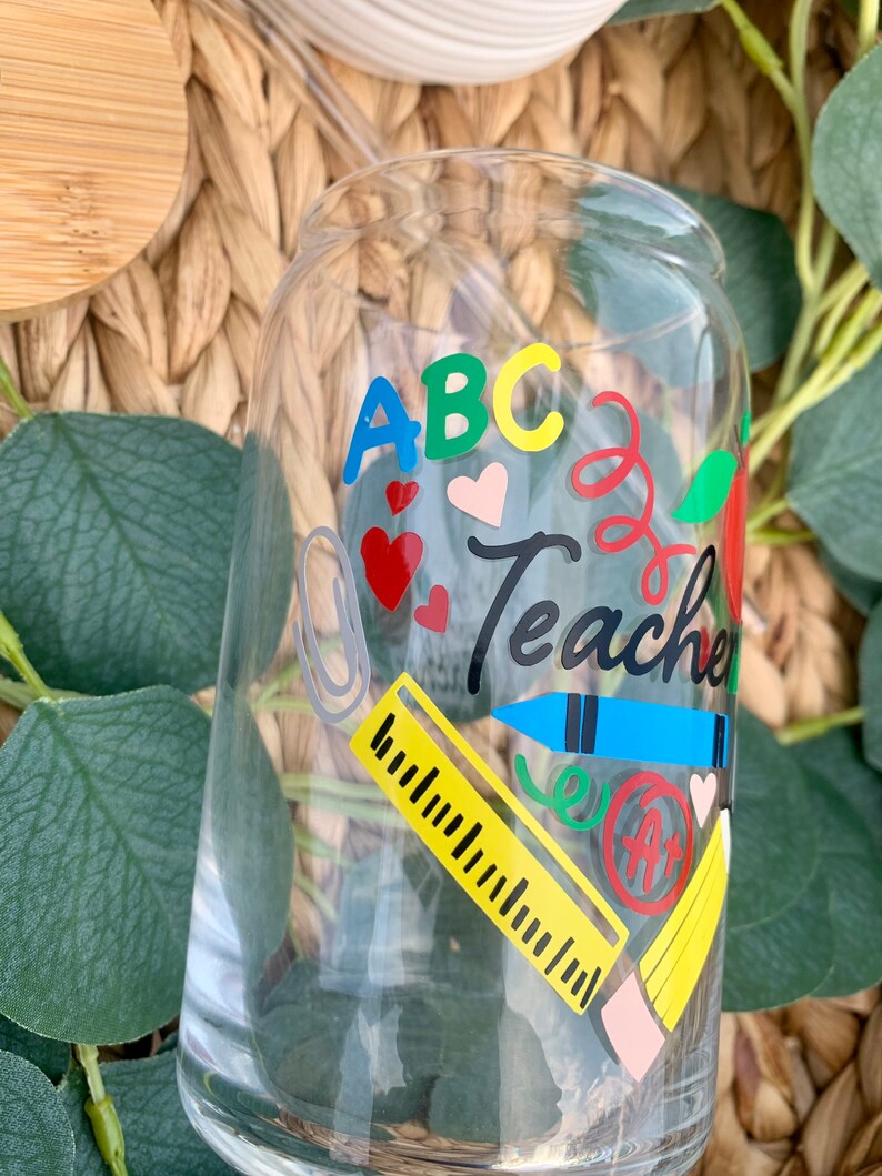 Teacher Beer Can Glass Teacher End of Year Gift Beer Glass - Etsy