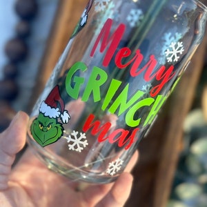 The Grinch Beer Can Glass, Merry Grinchmas, Libbey Glass, Christmas ...