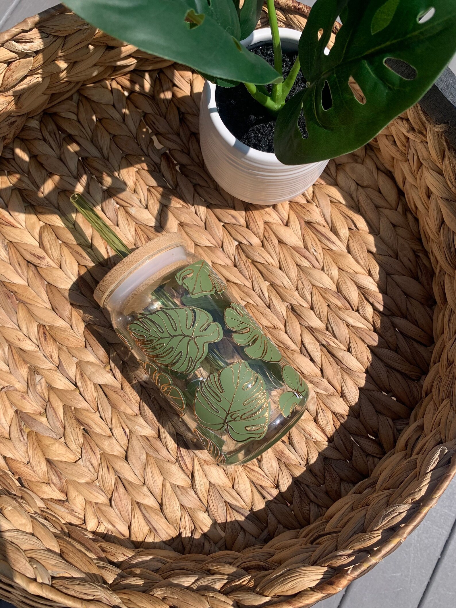 Monstera Leaf Beer Can Glass Iced Coffee Glass Beer Glass - Etsy