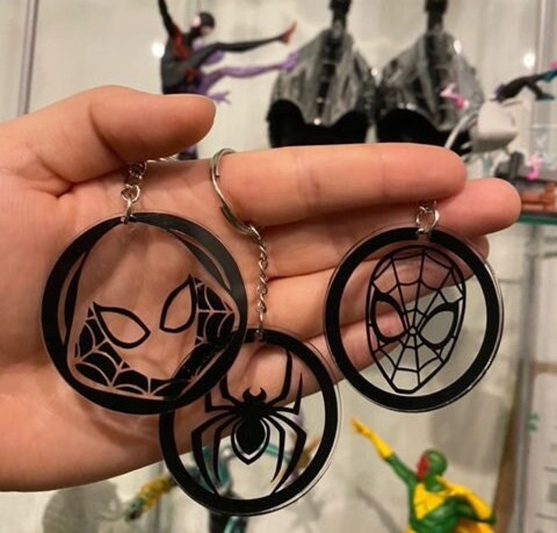 Spider-man & Spider Gwen Acrylic Keychains - Etsy Canada