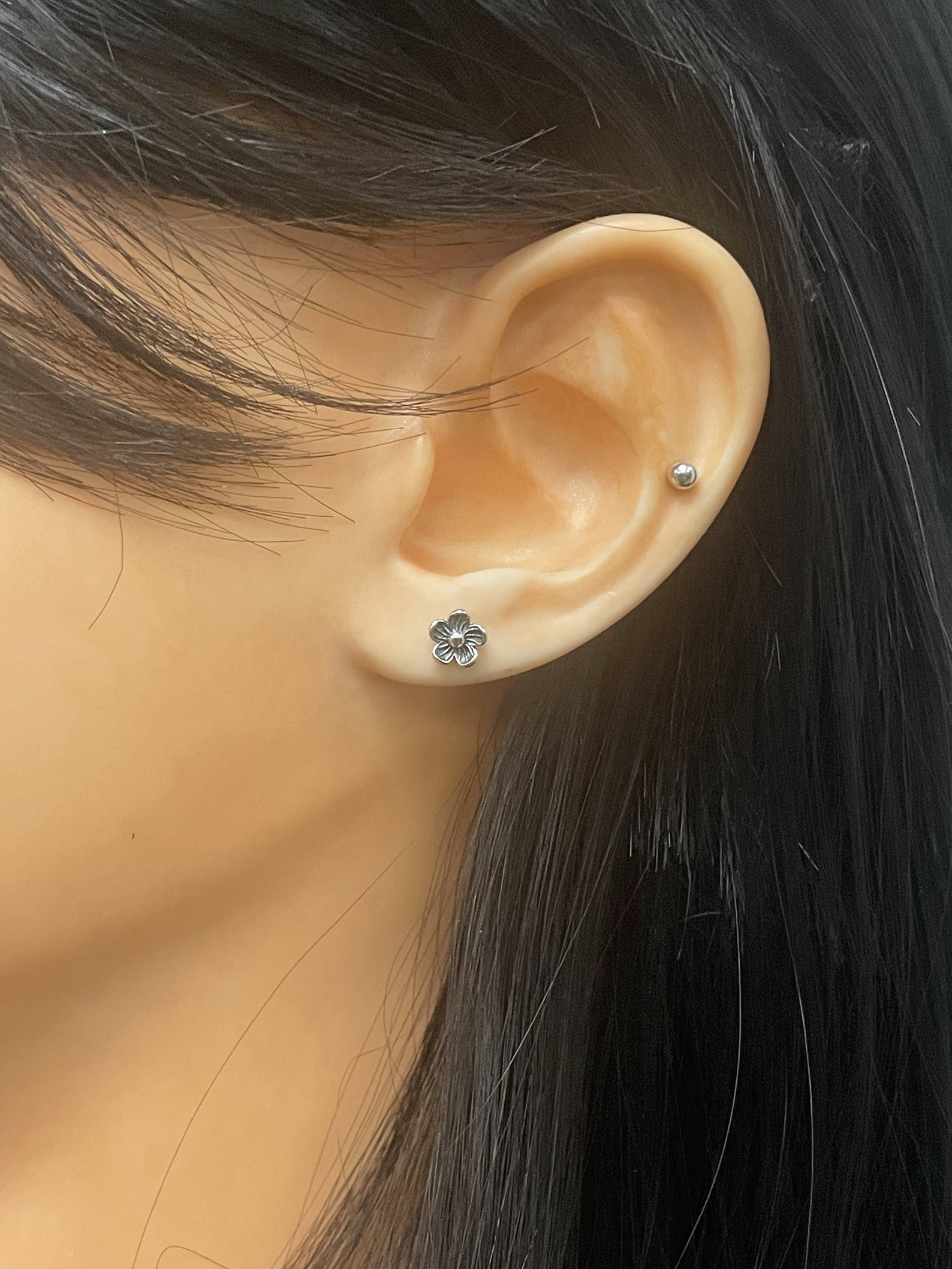 Small Flowers Stud Earrings | Solid 925 Sterling Silver Floral Earrings ...