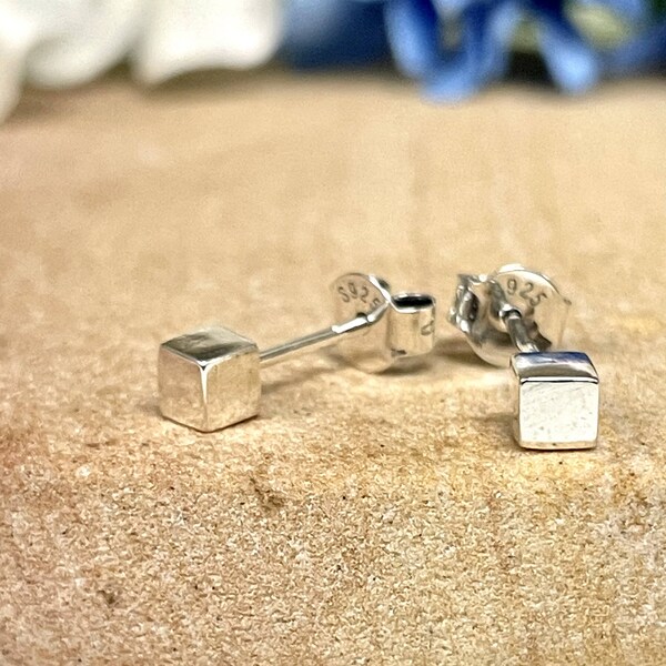Cube Stud Earrings - Etsy