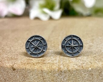 Compass Stud Earrings - Etsy