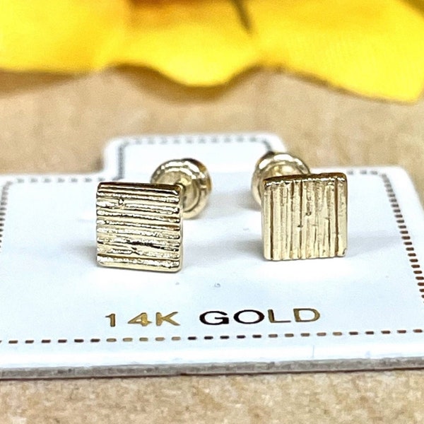 Square Gold Earrings - Etsy