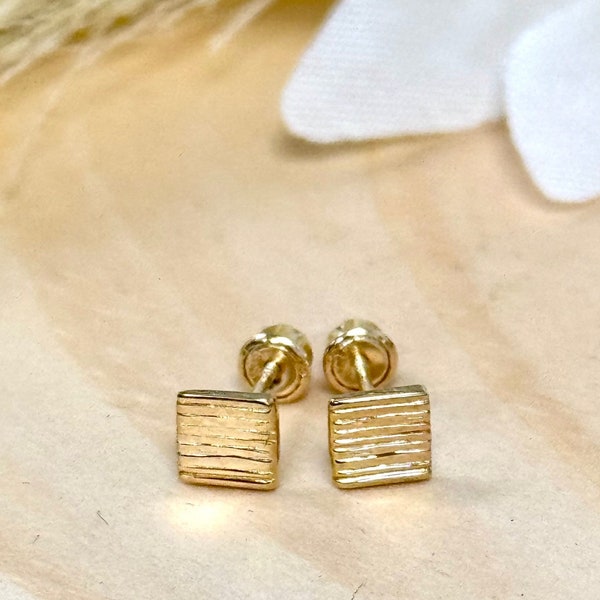 Square Gold Earrings - Etsy