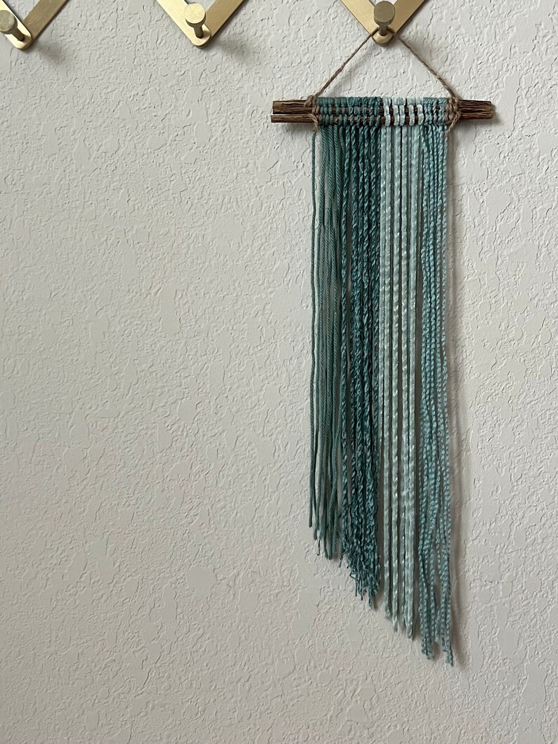 Tapestry Teal/ Green Yarn Wall Decor - Etsy