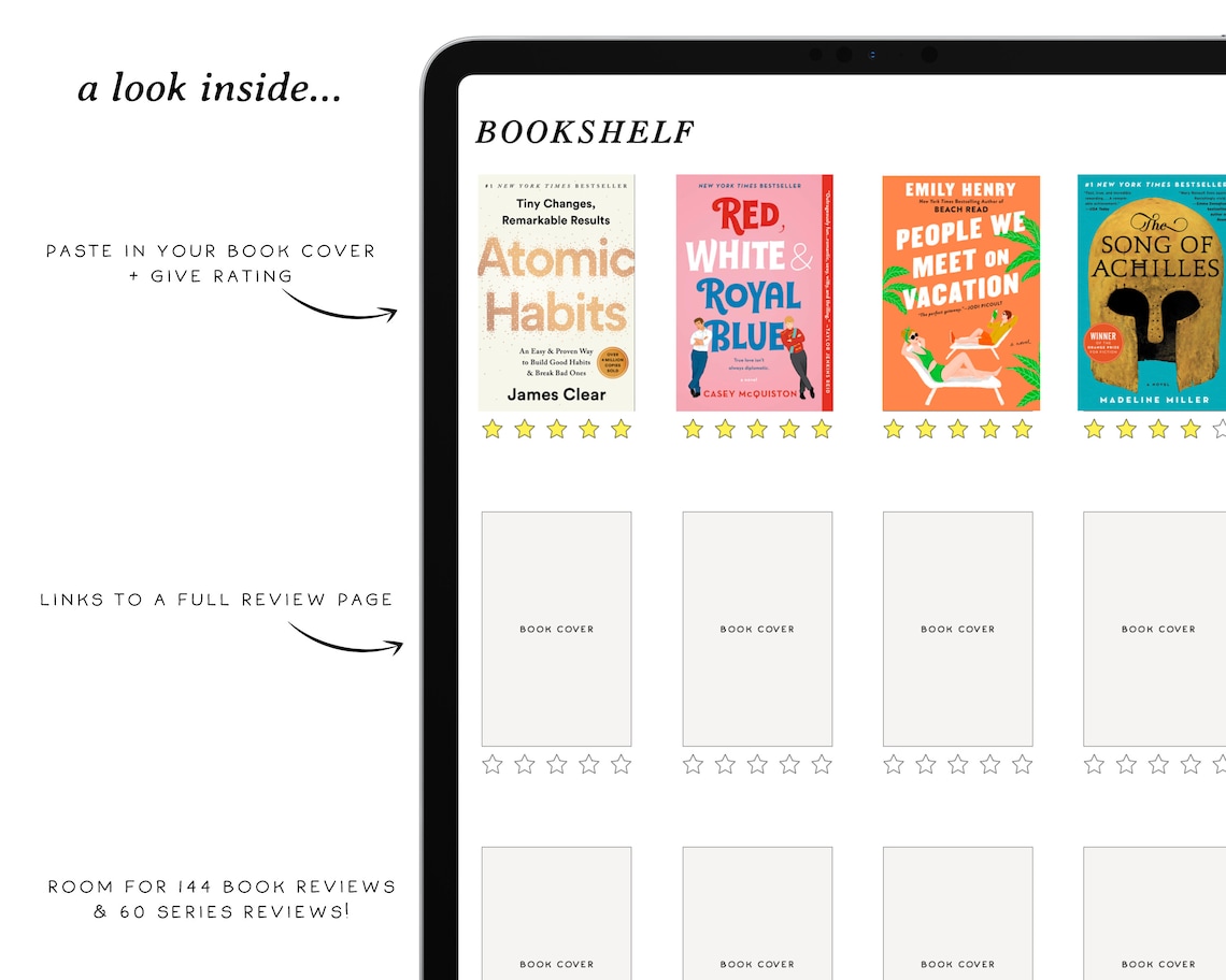 The Book Club Digital Reading Journal Book Reviews Reading - Etsy