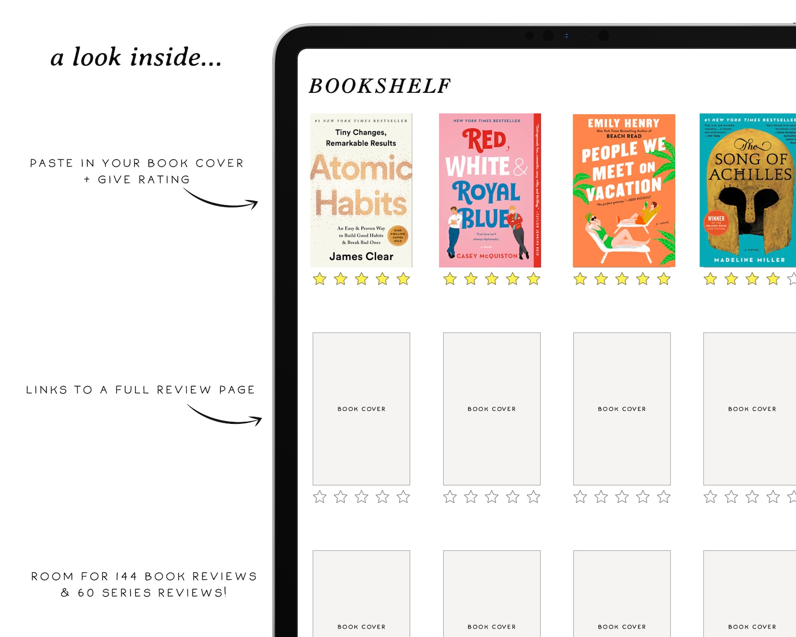 The Book Club Digital Reading Journal Book Reviews Reading Tracker for ...