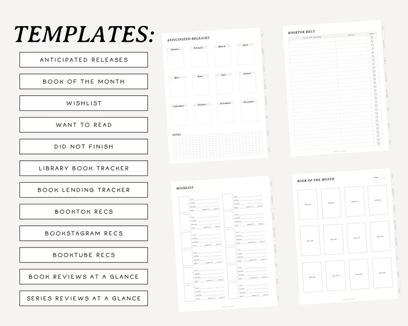 The Book Club Digital Reading Journal Book Reviews Reading - Etsy