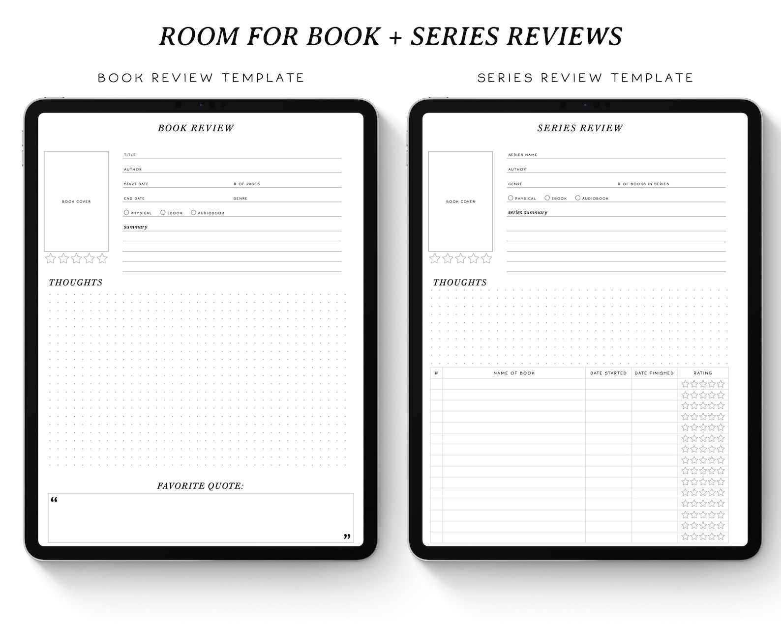 The Book Club Digital Reading Journal Book Reviews Reading Tracker for ...