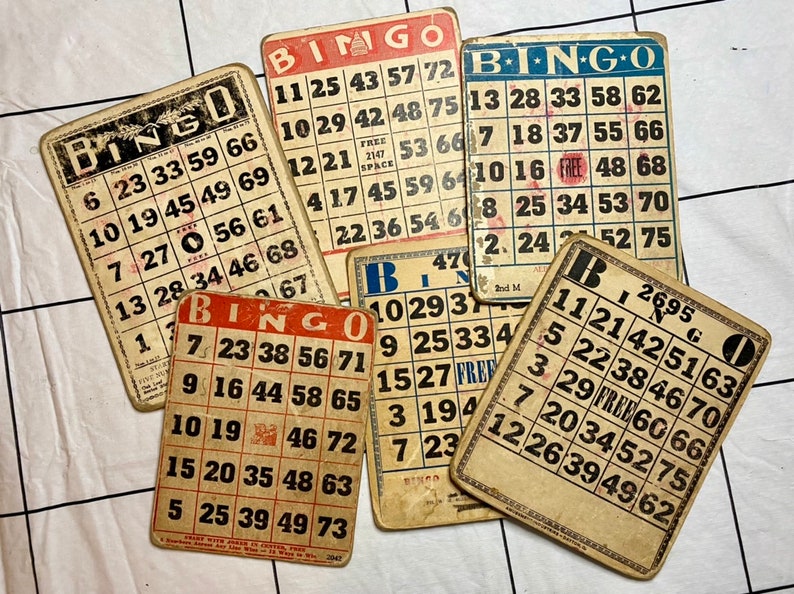 Bundle of 10 Vintage Bingo Boards - Etsy