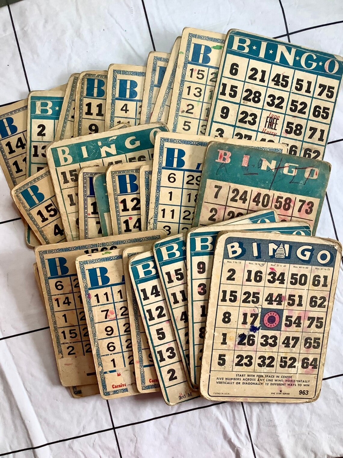Bundle of 25 Vintage Bingo Boards - Etsy