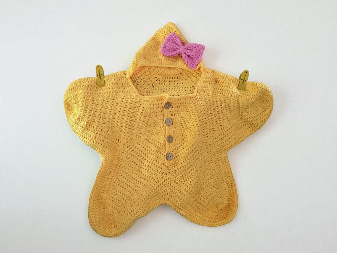 Baby Crochet Star Pattern Onesie Outfit Starfish Starsuit Juni Instant ...