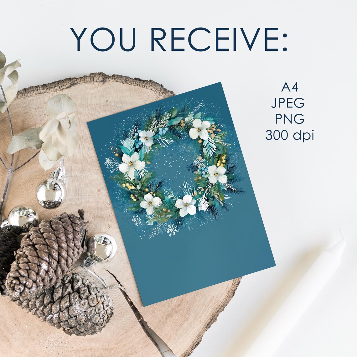 Personalized Printable Christmas Postcard. Custom Christmas Card ...