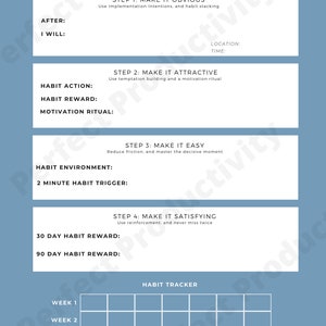 Atomic Habits Printable Starter Planner, Create Good Habits Template ...