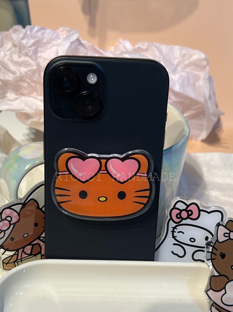 Fashion Hello Kitty Griptok Perfect Gift for Her Cute Cartoon Phone Grip Magnetic Phone Grip ...