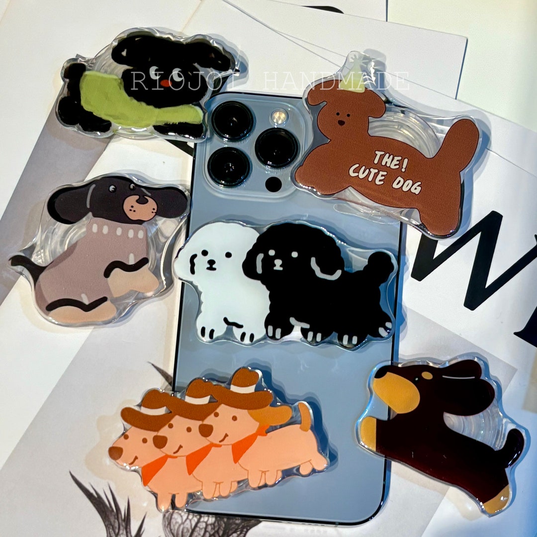 Perfect Gift for Dog Person Puppy Lover Griptok Cute Cartoon Phone Grip ...
