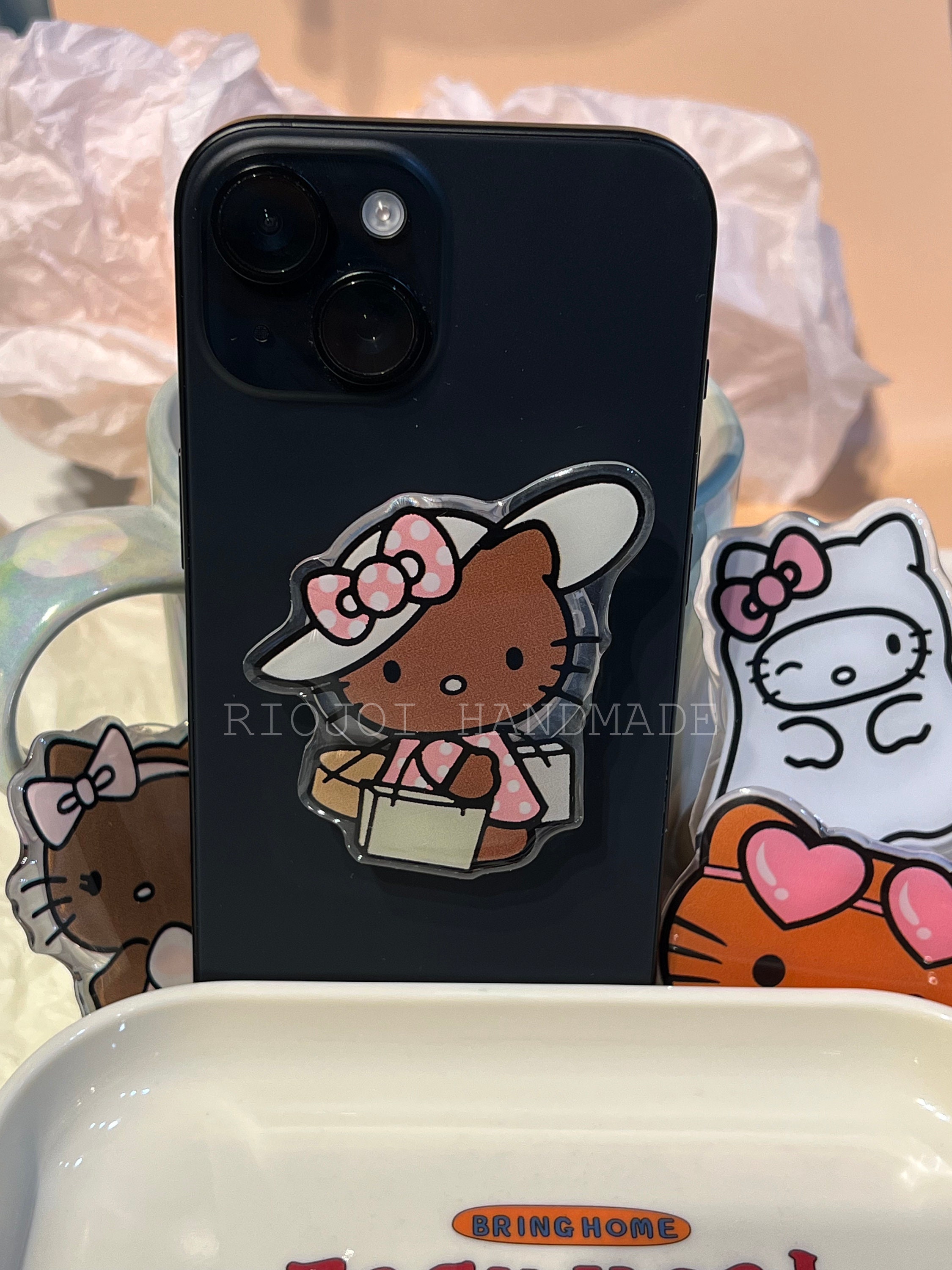 Fashion Hello Kitty Griptok Perfect Gift for Her Cute Cartoon Phone Grip Magnetic Phone Grip ...