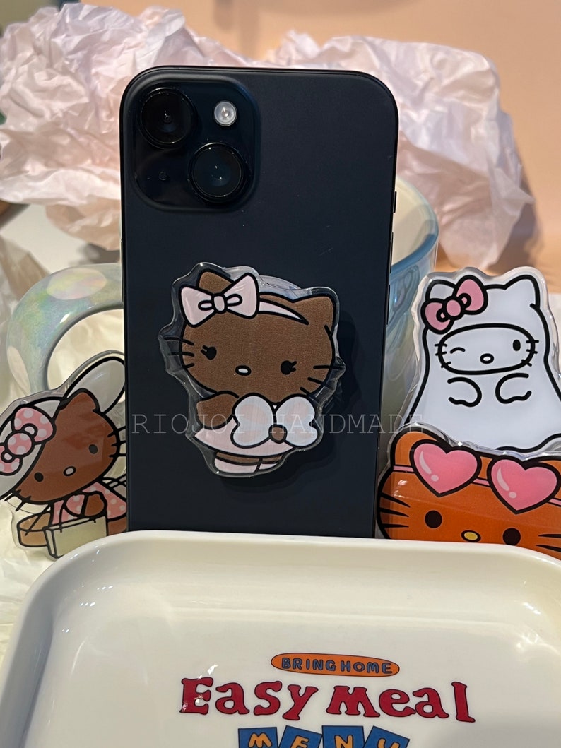 Fashion Hello Kitty Griptok Perfect Gift for Her Cute Cartoon Phone Grip Magnetic Phone Grip ...