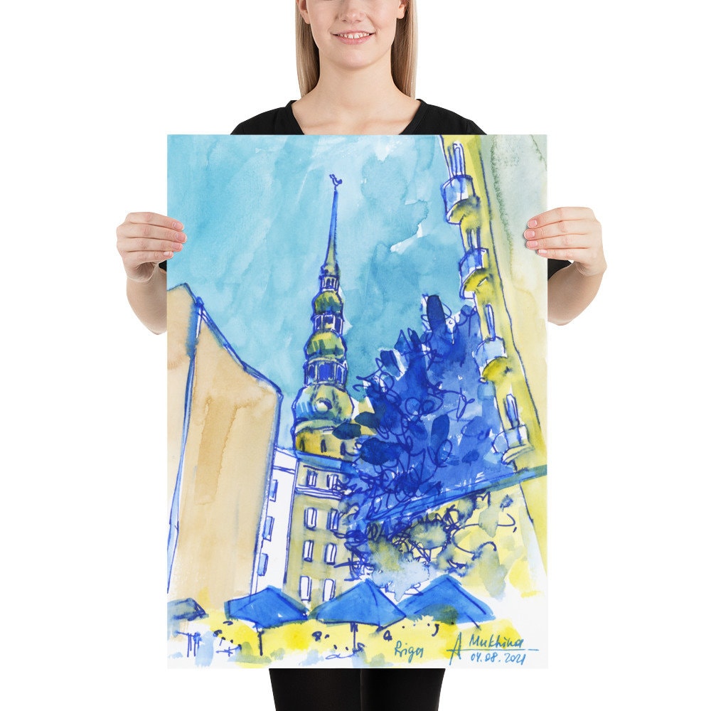 Latvian Art PRINT Riga POSTER From Original Painting by - Etsy
