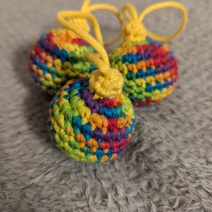 3 Crocheted Rainbow Ornaments - Etsy