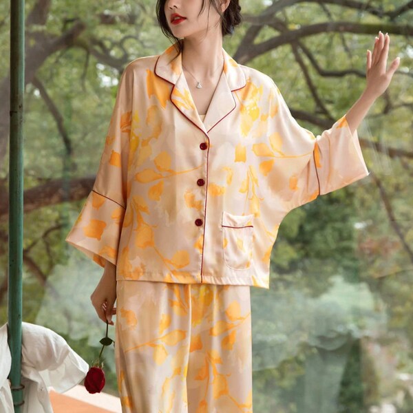 Silk Pajamas - Etsy