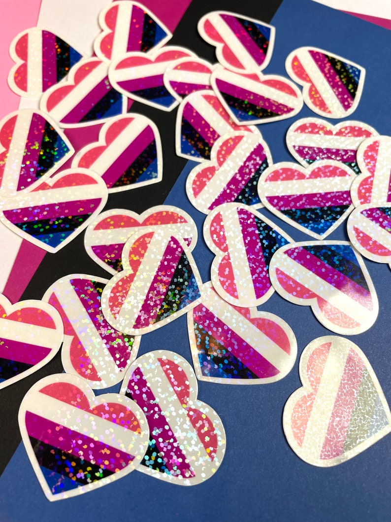 Gender Fluid Pride Flag LGBT, Set of 5 Mini Die Cut Holographic ...