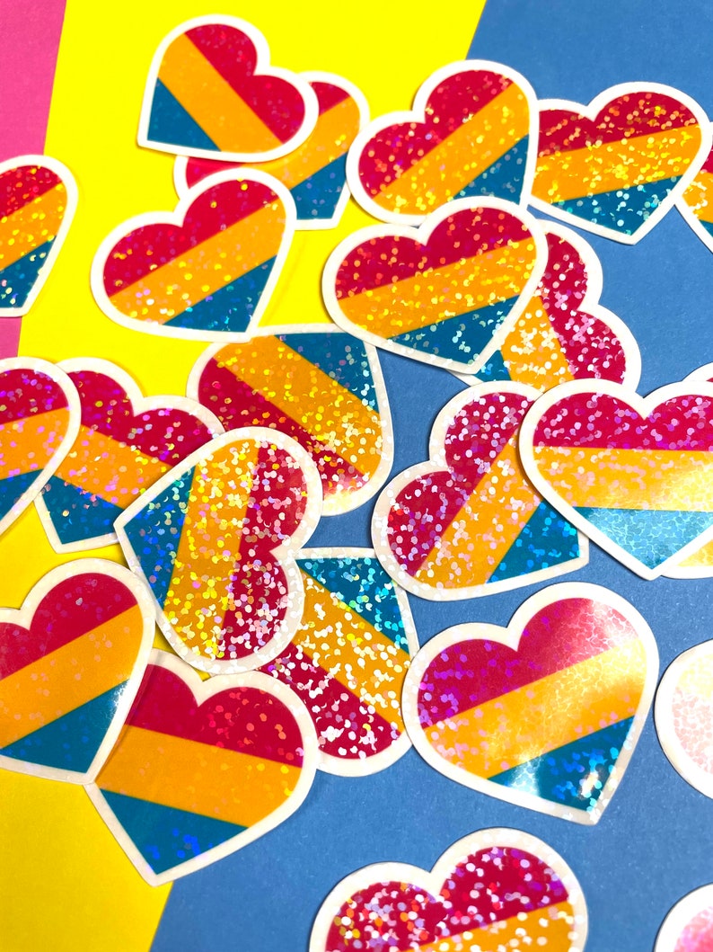 Pansexual Pride Flag LGBT, Set of 5 Mini Die Cut Holographic Waterproof ...
