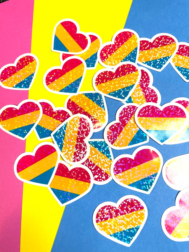 Pansexual Pride Flag LGBT, Set of 5 Mini Die Cut Holographic Waterproof ...
