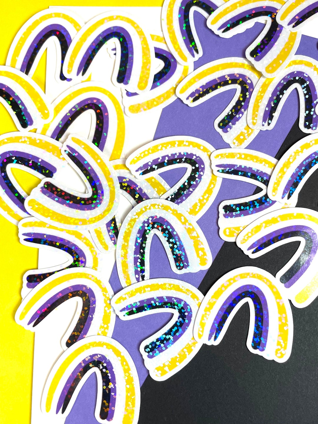 Nonbinary,pride,lgbtqia,rainbow,sticker,decal,holographic,glitter ...