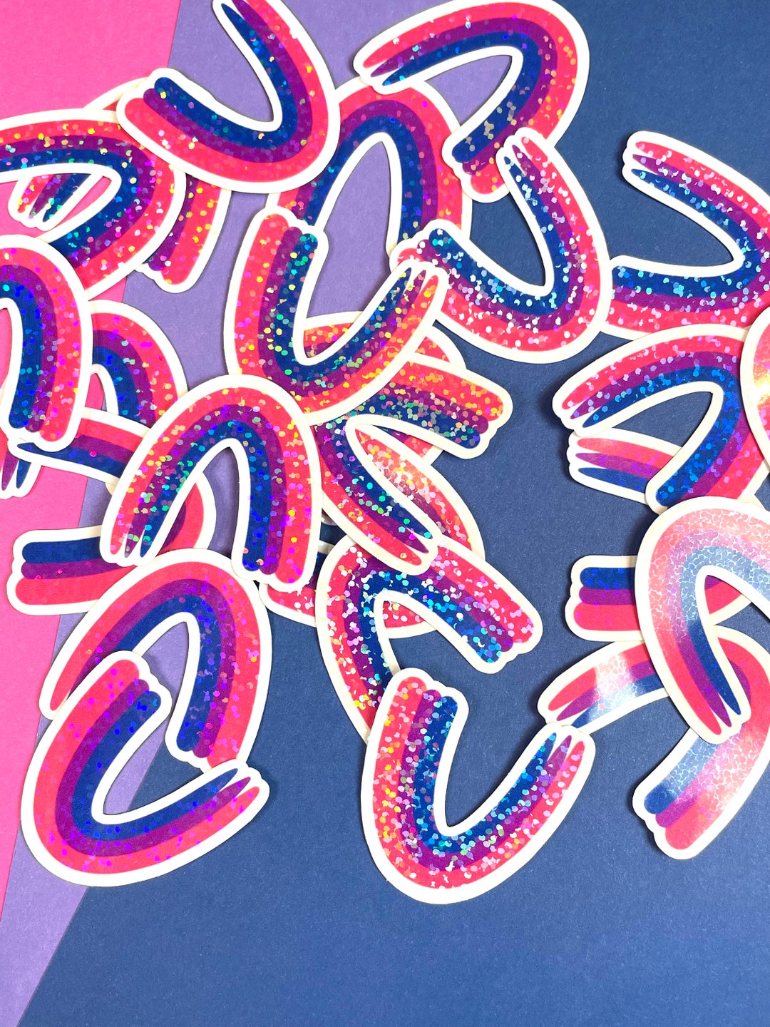 Bisexual,pride,lgbtqia,rainbow,sticker,decal,holographic,glitter ...