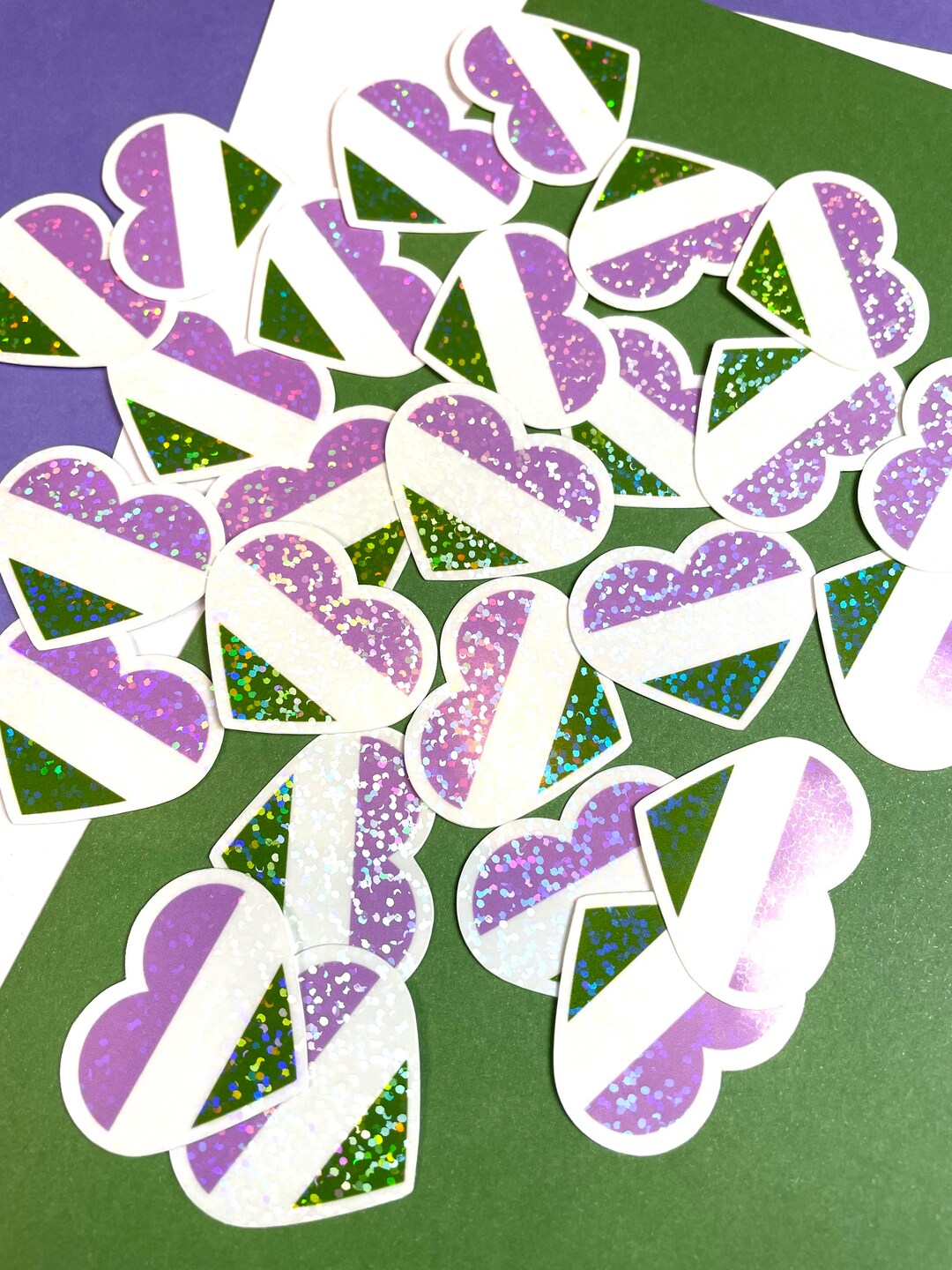 Genderqueer Pride Flag LGBT, Set of 5 Mini Die Cut Holographic ...