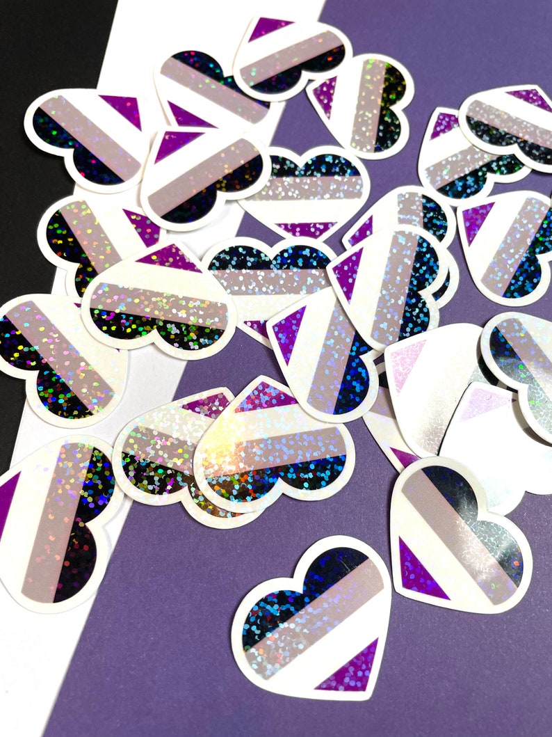 Asexual Sticker,heart,pride Flag,lgbtqia,lgbt,holographic,waterproof ...