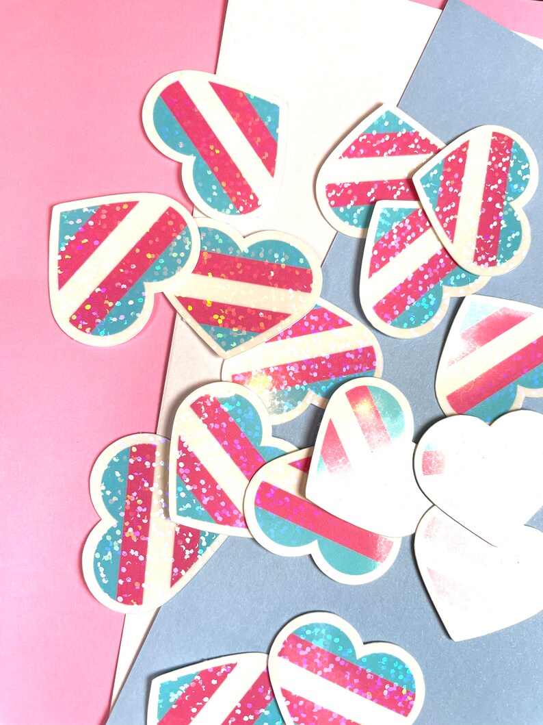 Transgender Sticker,heart,pride Flag,lgbtqia,lgbt,holographic ...
