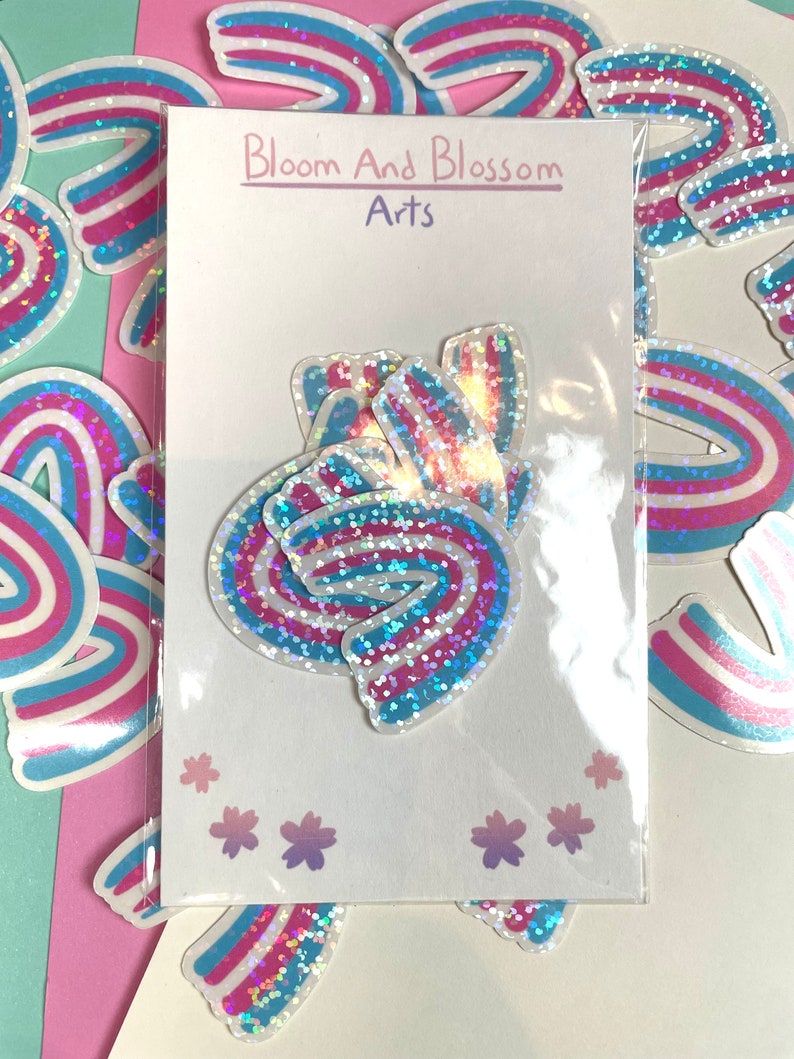 Transgender Pride LGBT Rainbow, Set of 5 Mini Die Cut Holographic ...