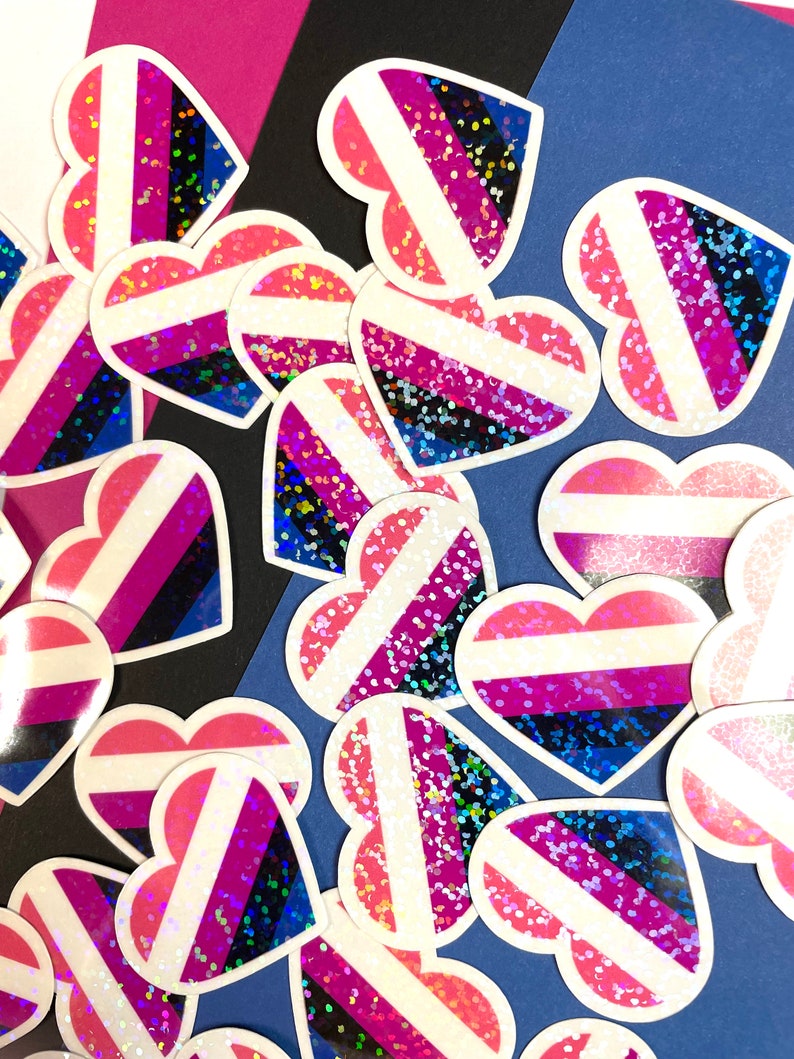 Gender Fluid Pride Flag LGBT, Set of 5 Mini Die Cut Holographic ...