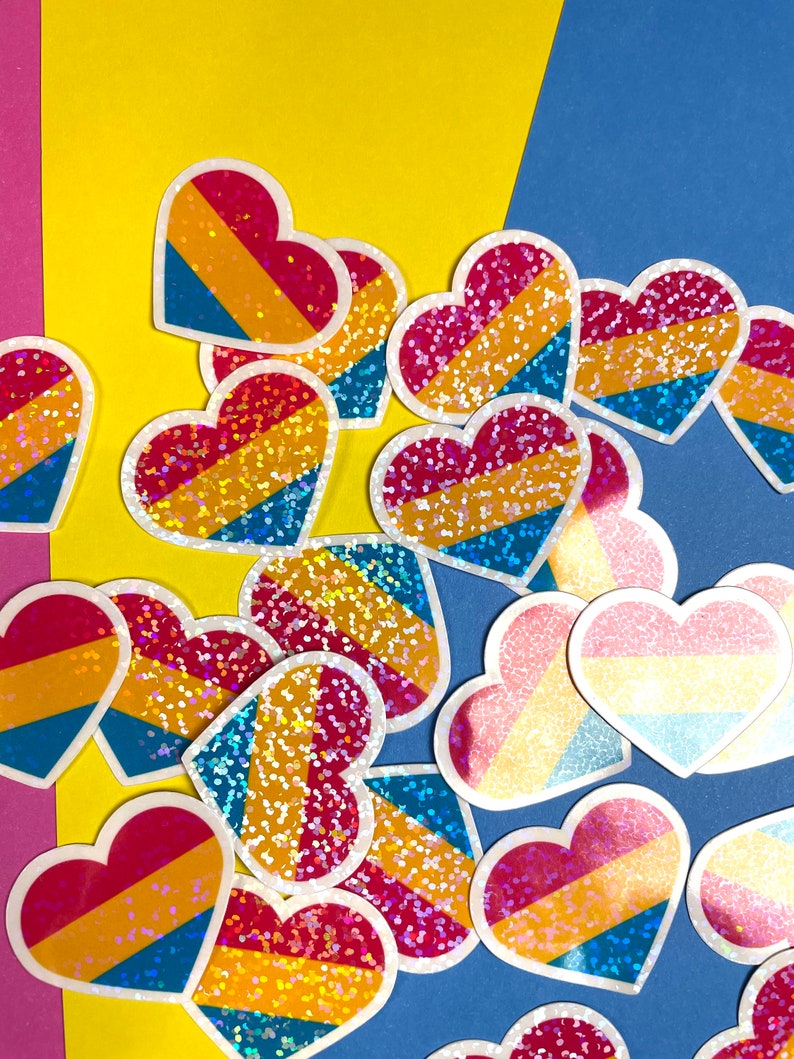 Pansexual Pride Flag LGBT, Set of 5 Mini Die Cut Holographic Waterproof ...
