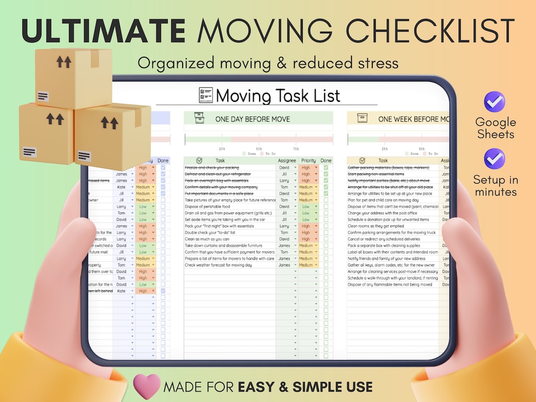 Moving Checklist Moving Planner Moving Binder Moving List Declutter ...