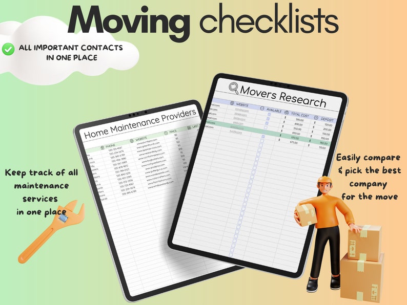 Moving Checklist Moving Planner Moving Binder Moving - Etsy