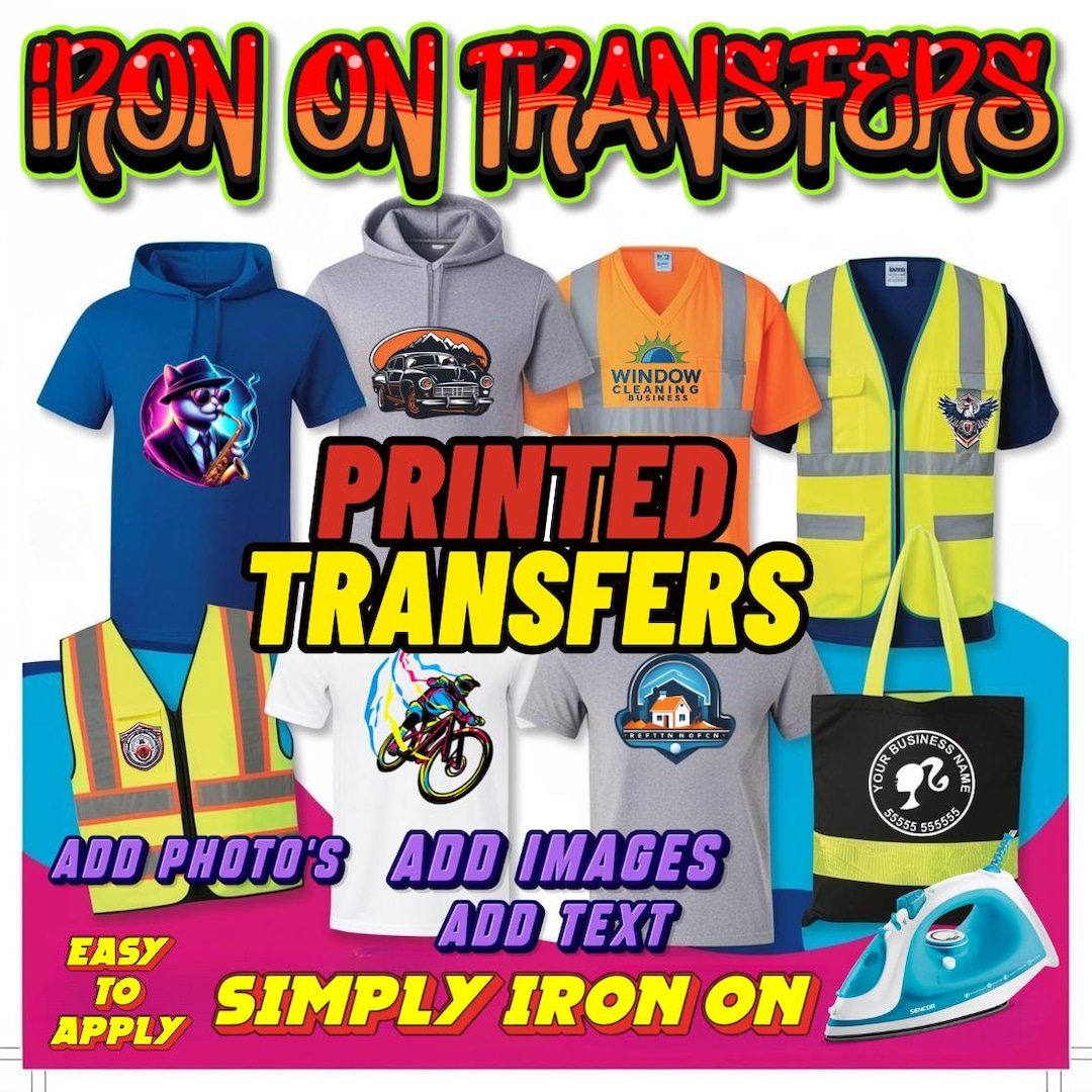 Printed IRON ON Transfers Your Design Iron on Logo Apparel - Etsy