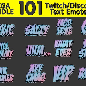 101+ Twitch and Discord Text Emotes Bundle | Twitch and Discord Emotes ...