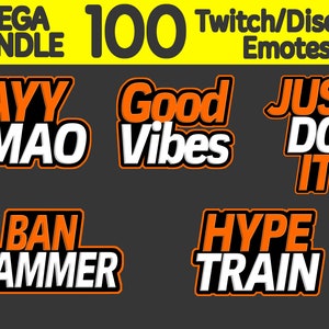 100 Twitch and Discord Text Emotes Bundle | Twitch and Discord Emotes ...